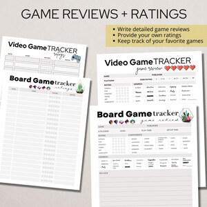 Board Game and Video Game Trackers Bundle Track Wins, Ratings, Reviews ...