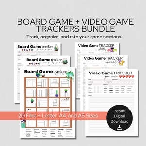 Board Game and Video Game Trackers Bundle Track Wins, Ratings, Reviews ...