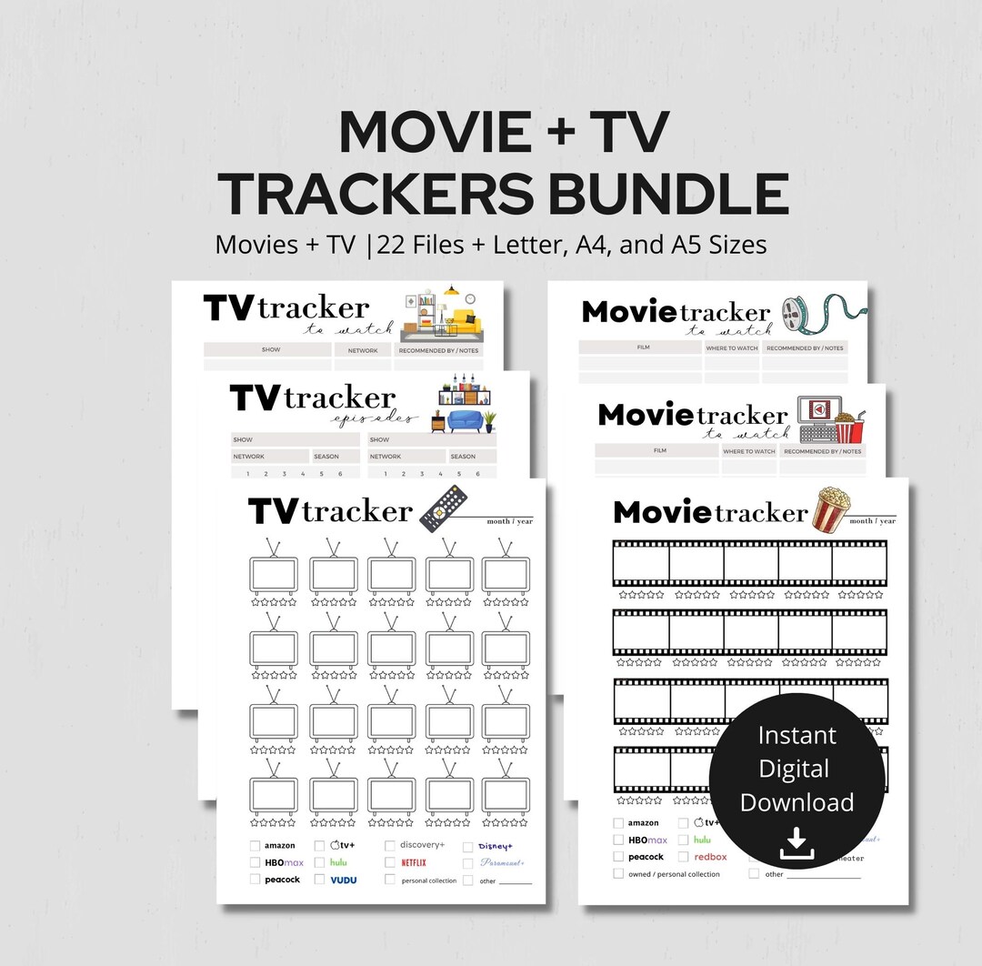 Movie and TV Trackers Bundle Track Movies, TV Shows, Streaming Services ...