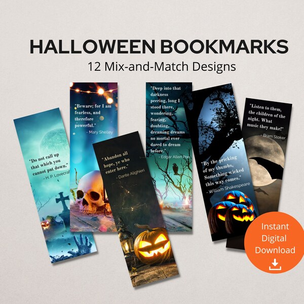 Printable Halloween Bookmarks - Etsy