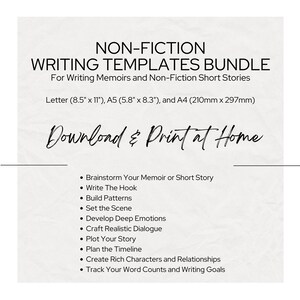 Non-fiction Writing Bundle Author Tools to Write Your Memoir or Short ...