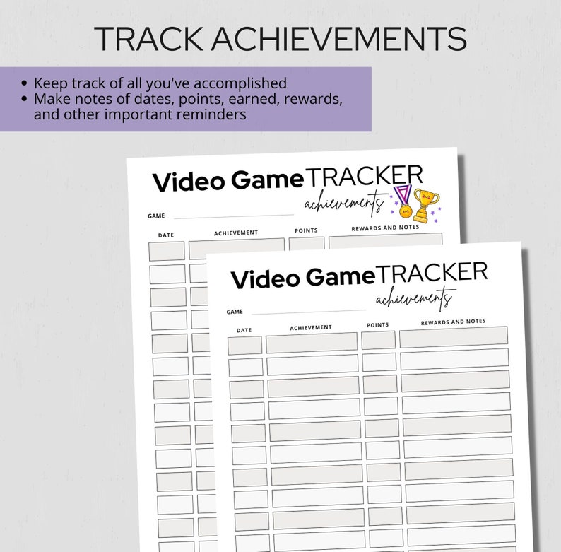 Video Game Trackers Game Planner to Rate and Review Games - Etsy