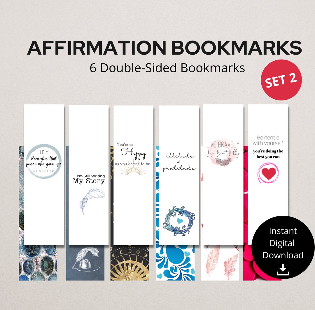 Affirmation Bookmarks Printable Instant Download Digital - Etsy