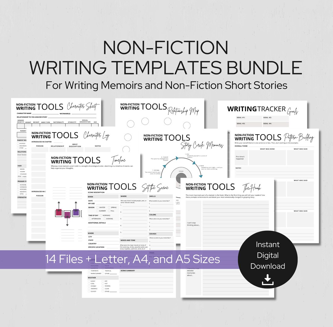 Non-fiction Writing Bundle Author Tools to Write Your Memoir or Short ...