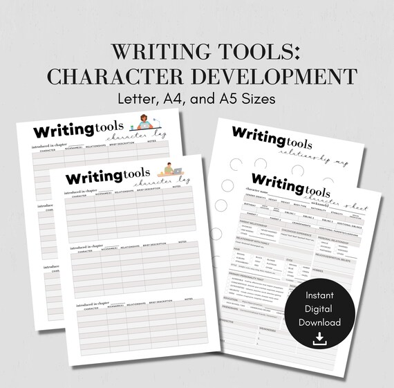Character Development Writing Tools Character Sheets Back - Etsy