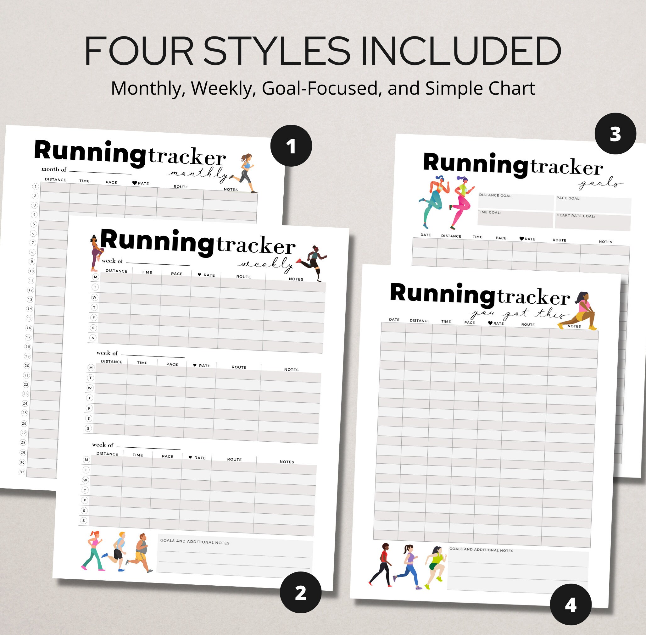 Running Trackers Digital Printable Running Journal With - Etsy UK