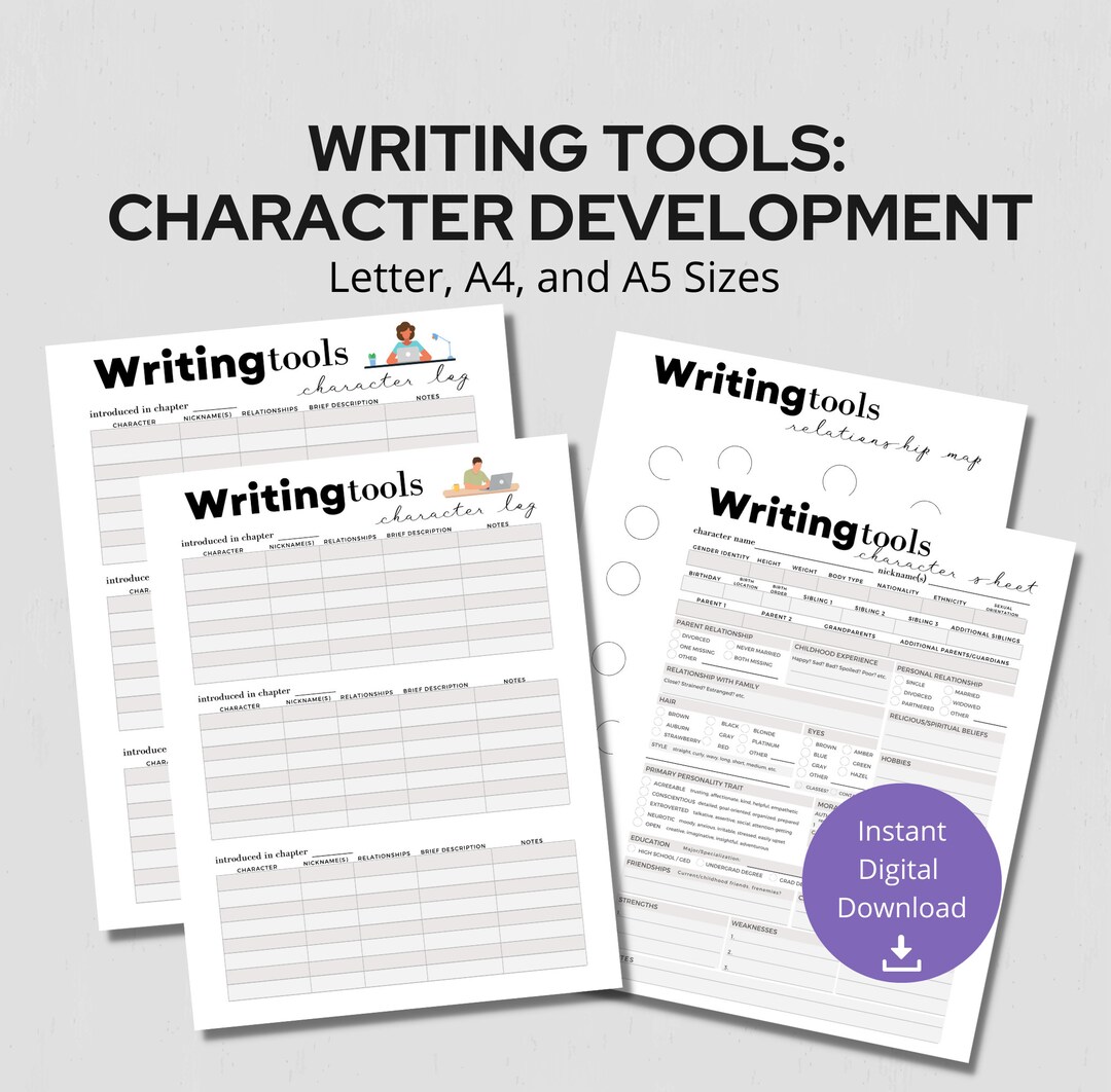 Character Development Writing Tools Character Sheets, Back Story Sheet ...