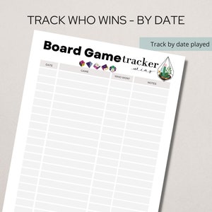 Board Game Trackers Gaming Journal for Rating and Tracking Board Games ...