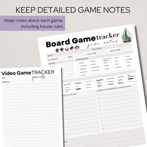 Board Game and Video Game Trackers Bundle Track Wins, Ratings, Reviews ...