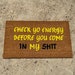 Check Yo Energy Pink Mat, Cute Doormat, Housewarming Gift, Funny ...