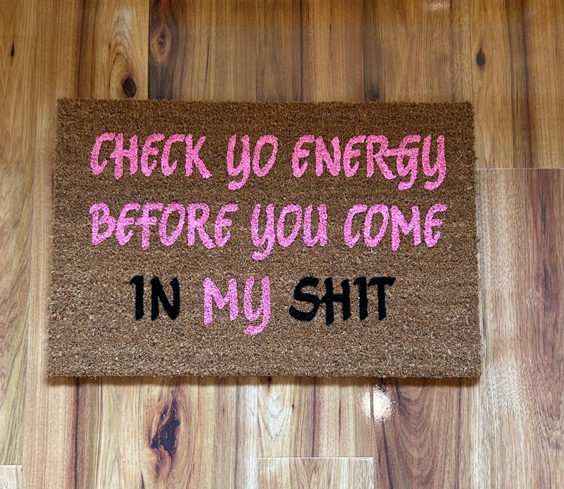 Check Yo Energy Pink Mat Cute Doormat Housewarming Gift - Etsy