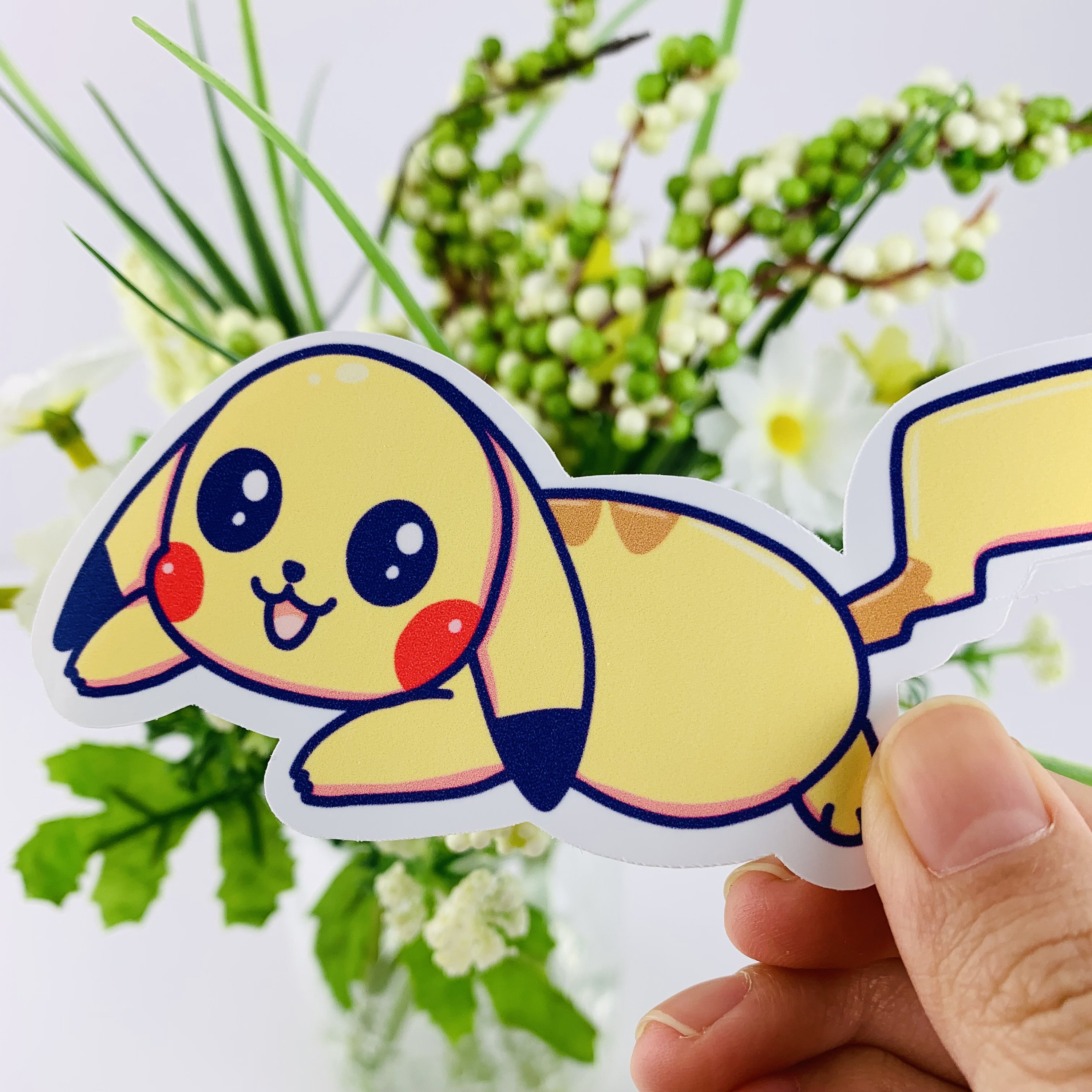 Pikachu Laying Down Sticker - Etsy
