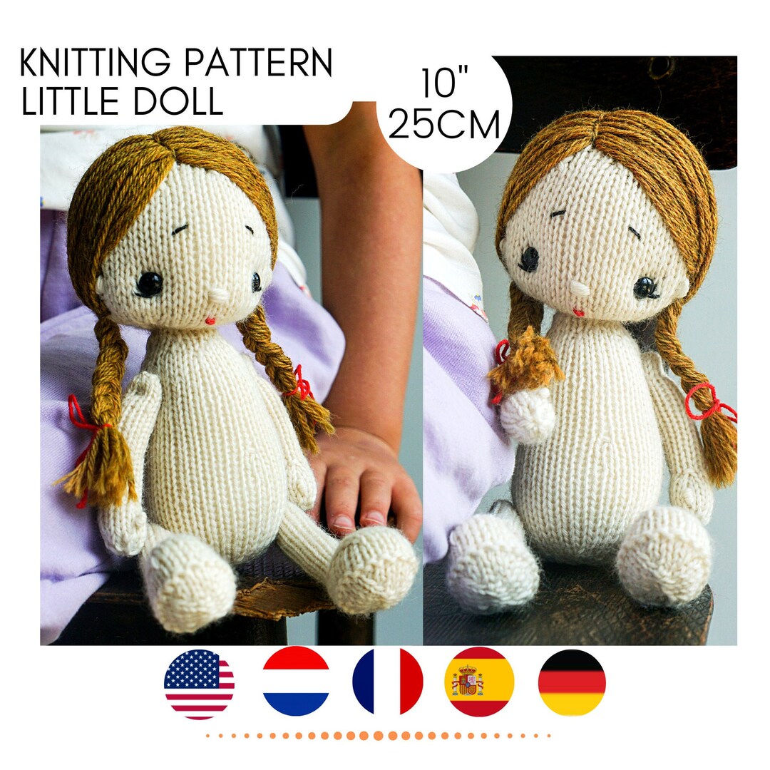 Knitting Toy Pattern, Knit Doll Pattern, Knitting Doll Pattern - Little ...