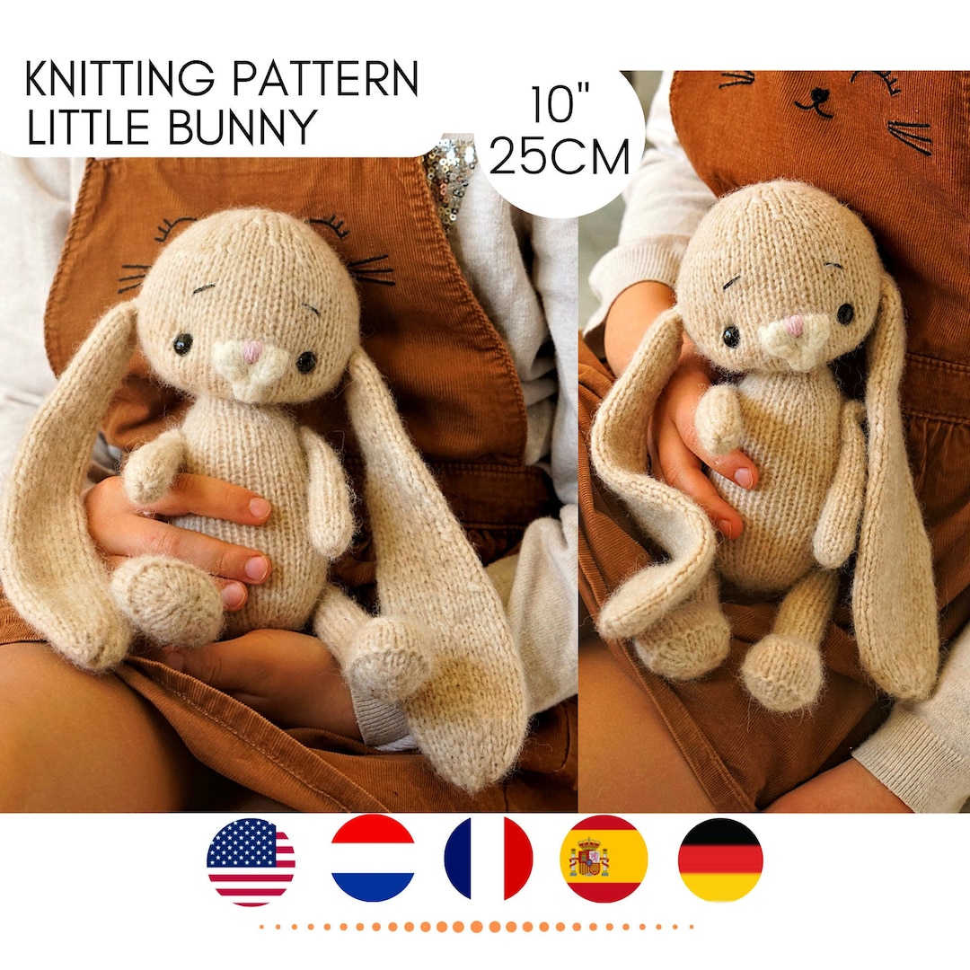 Knitting Bunny Pattern, Knit Bunny Pattern, Knit Animals Pattern ...