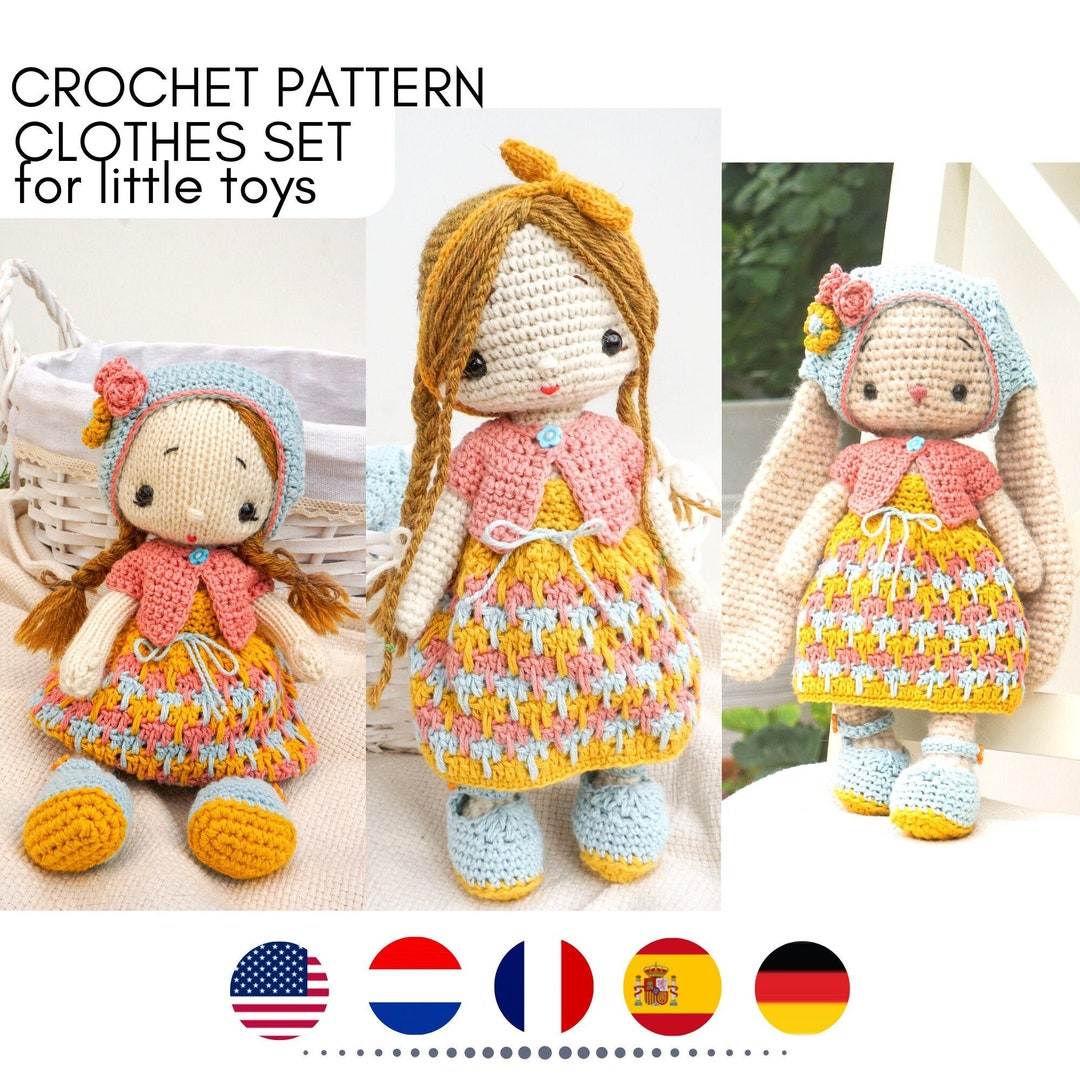 Crochet Pattern - Cute Toy Clothes Set - Crochet Pattern for Small Toys ...