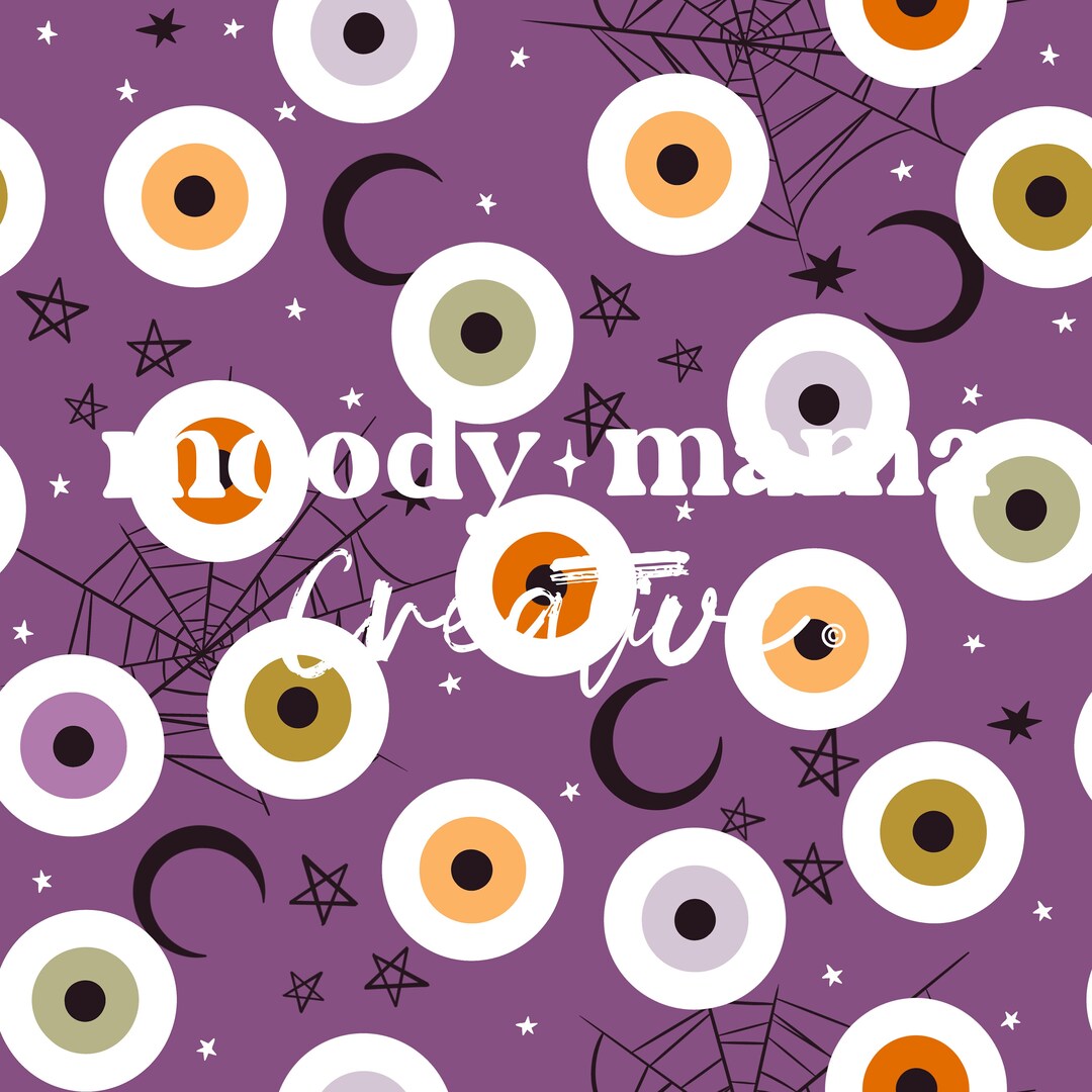 Eyeballs Witchy Seamless Pattern, Halloween Spooky Digital Design ...