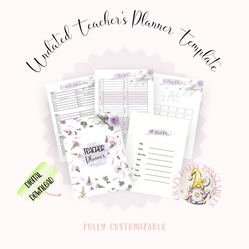 Teacher Planner Printable Canva Planner Lesson Planner - Etsy