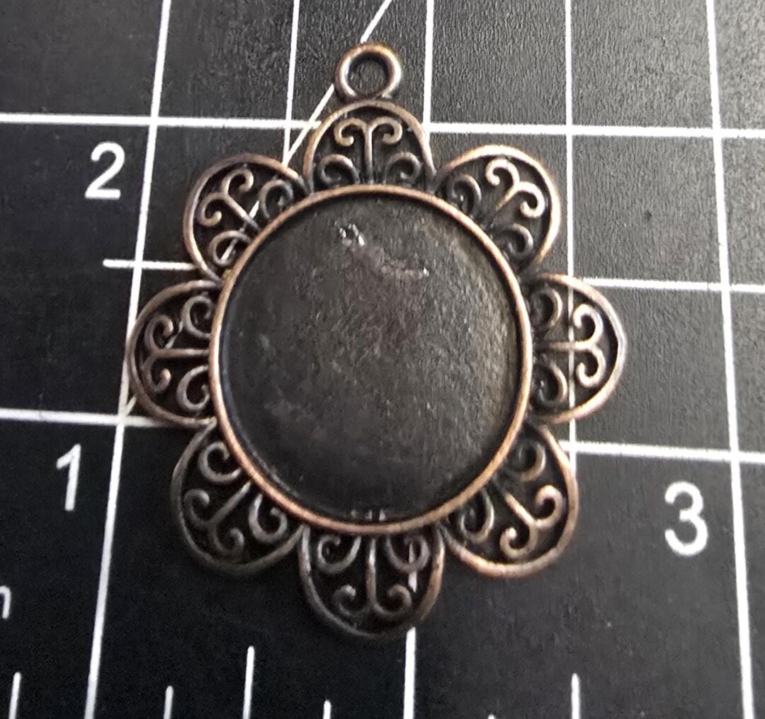 SLM 1127 - Vintage Bezel - Fancy Flower Copper Bezel - Etsy