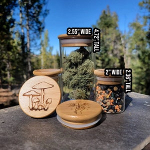 Bamboo Lid Glass Jars Engraved Lids - Etsy