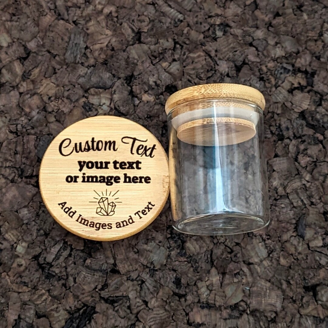 Bamboo Lid Glass Jars | Custom Engraved Lids - Etsy