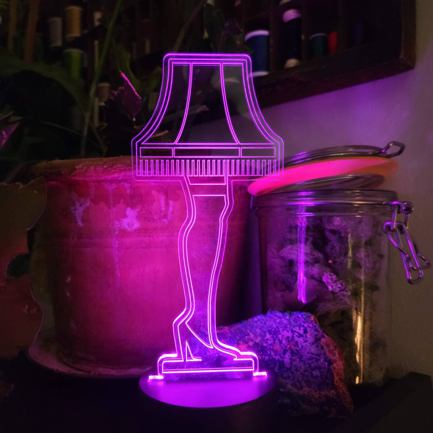 8" Tall Leg Lamp LED Acrylic Light | A Christmas Story | 16 Colors ...