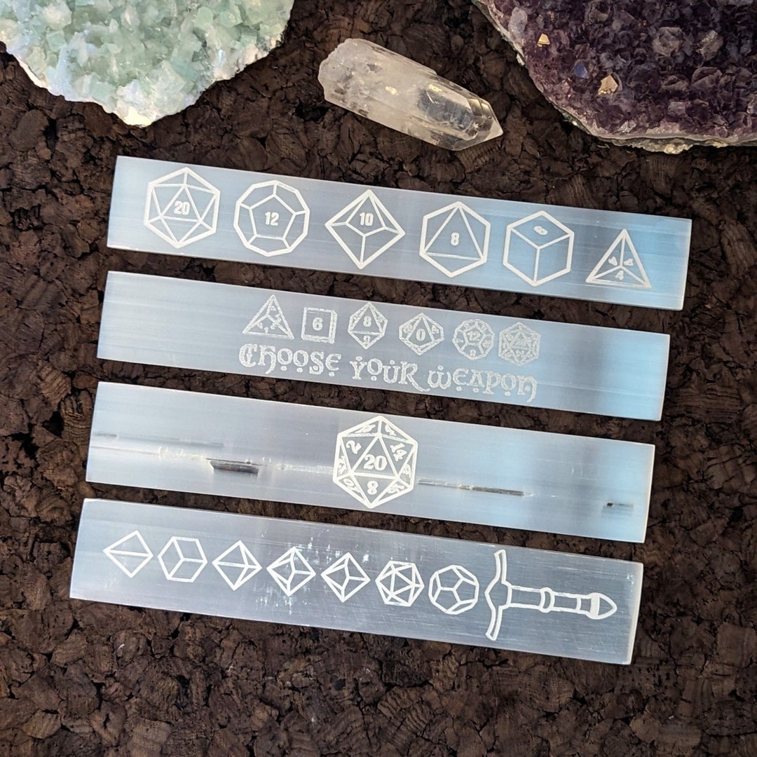 7-8" Selenite Charging Bar | DND Themes | Engraved Selenite Plate/ruler ...