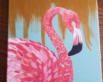Pink Flamingo, Painting, Acrylic, Handmade, Art, Colors, Decoration ...
