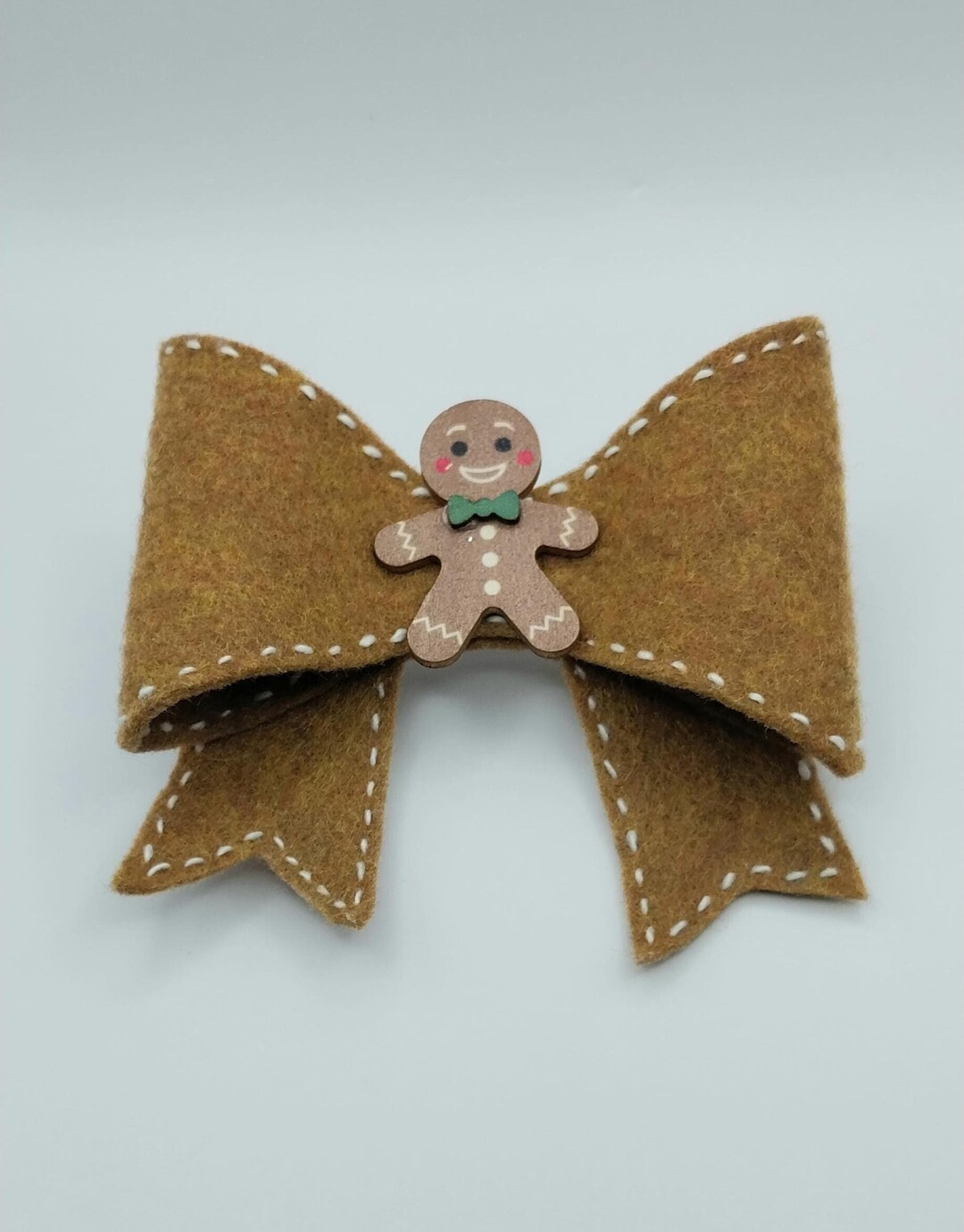Gingerbread Man Felt Hair Bow - Etsy