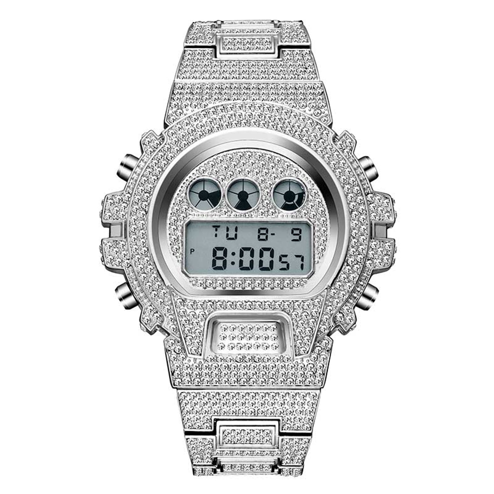 18K Men's Casio G-shock Style Digital Diamond Watch | High Quality AAA+ ...