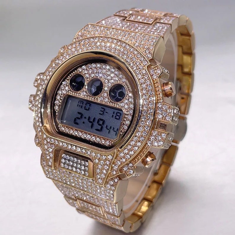 18K Men's Casio G-shock Style Digital Diamond Watch | High Quality AAA+ ...