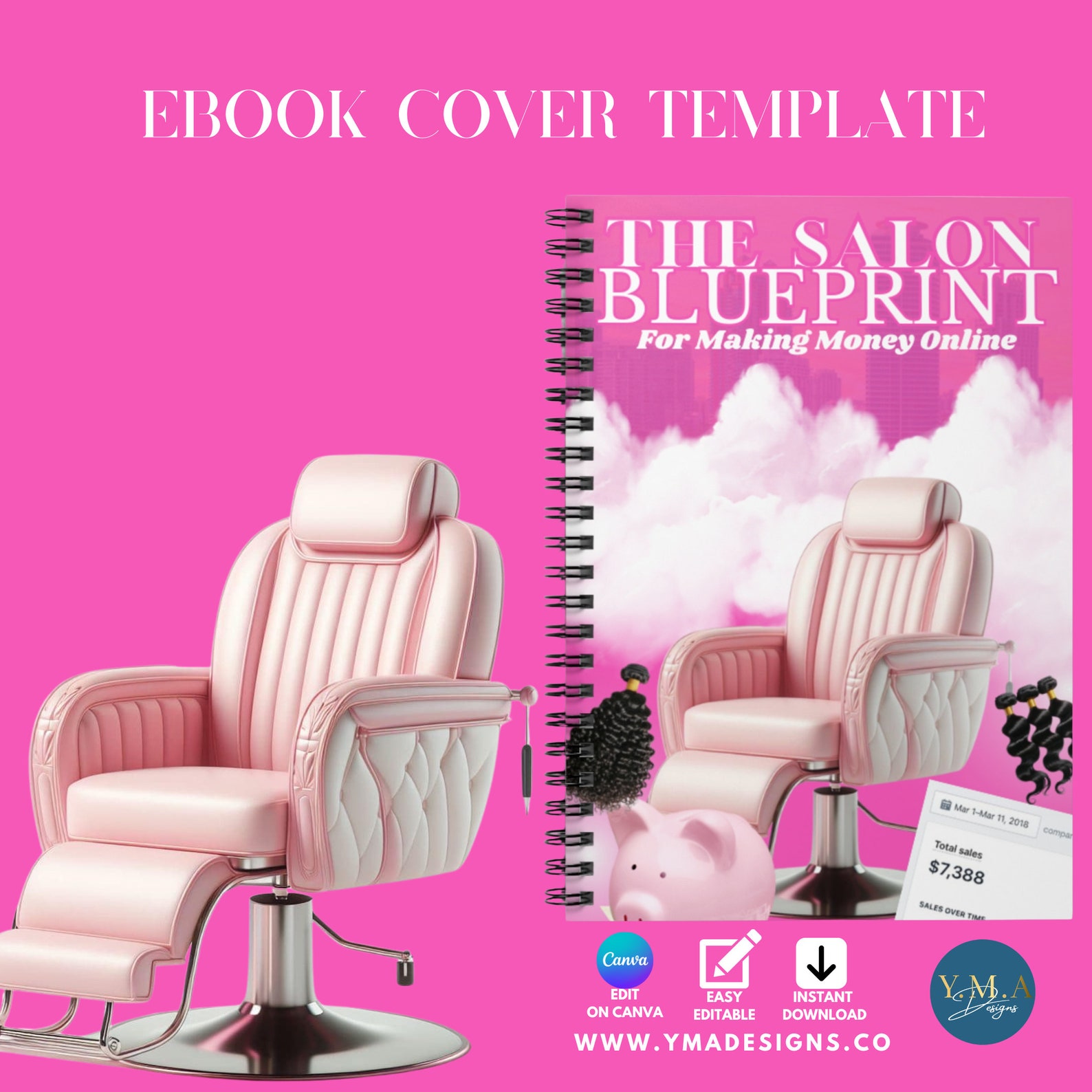 Diy Hair Salon Ebook Cover, DIY Ebook Cover, DIY White Label, PLR Ebook ...