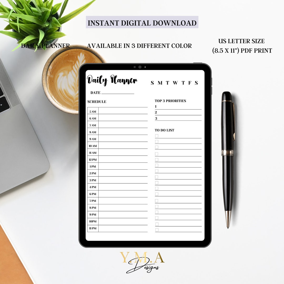 Personal Daily Planner, Productivity Planner, Daily Hourly Planner ...