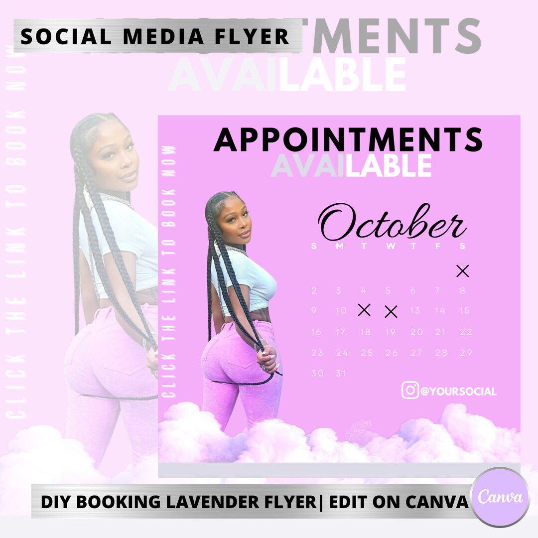 Appointment Available Flyer, Monthly Appointment Flyer, Book Now Flyer ...