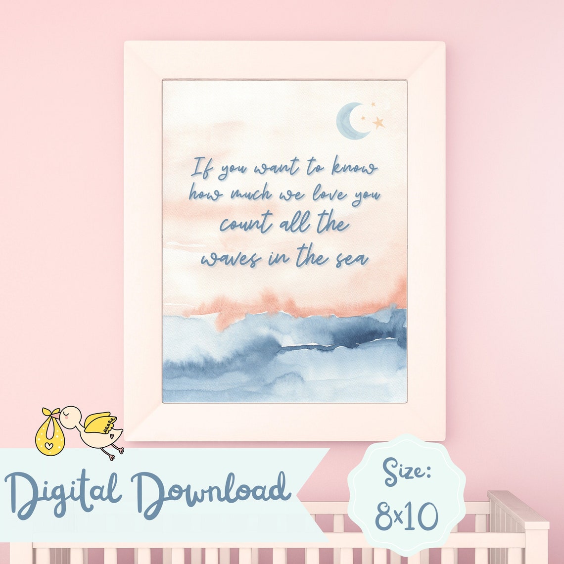 Count All the Waves in the Sea, Nautical Nursery Art, Summer Gift ...