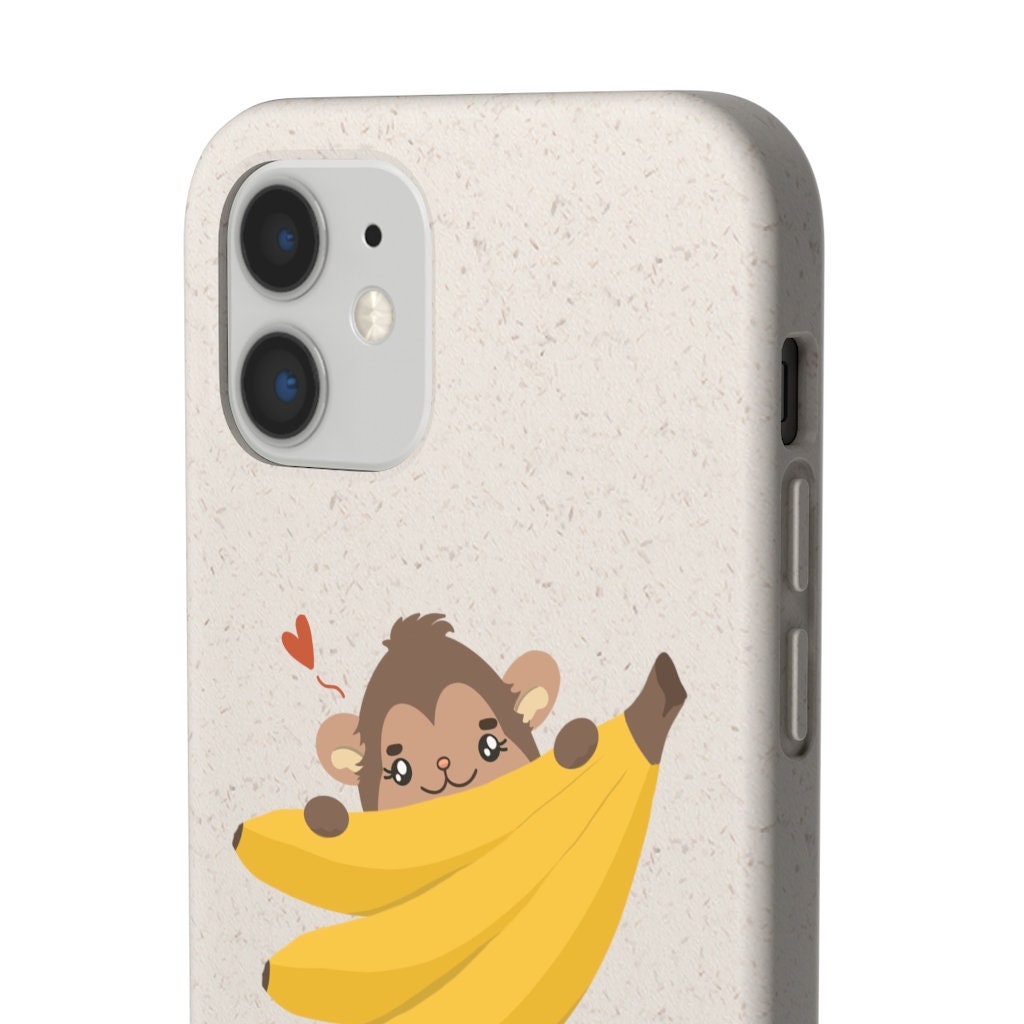 Kawaii Monkey Banana Phone Case | iPhone 12, iPhone 11, iPhone SE ...