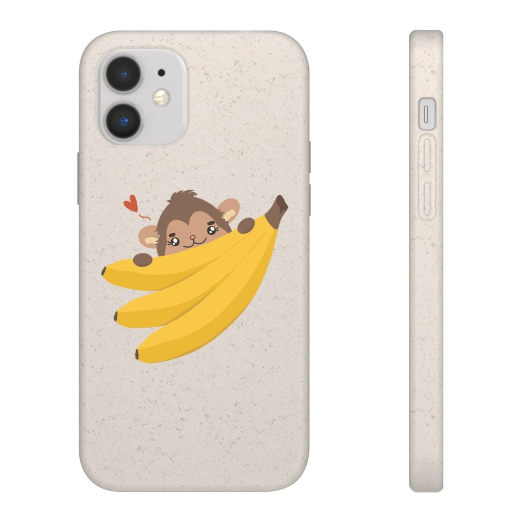 Kawaii Monkey Banana Phone Case | iPhone 12, iPhone 11, iPhone SE ...