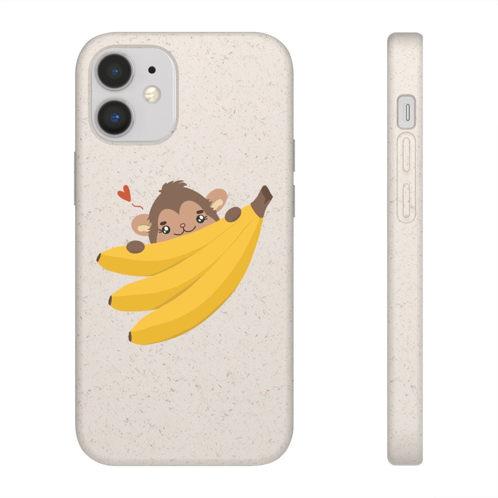 Kawaii Monkey Banana Phone Case | iPhone 12, iPhone 11, iPhone SE ...