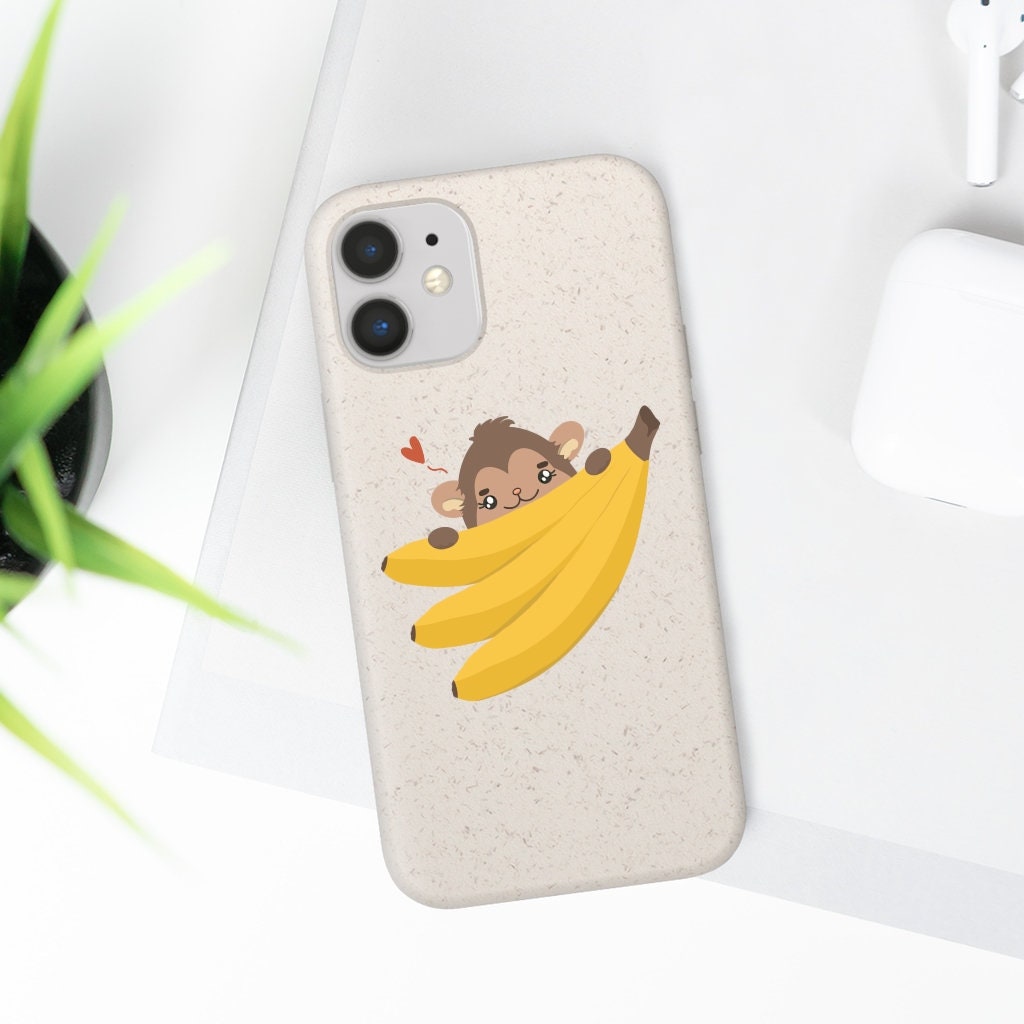 Kawaii Monkey Banana Phone Case | iPhone 12, iPhone 11, iPhone SE ...