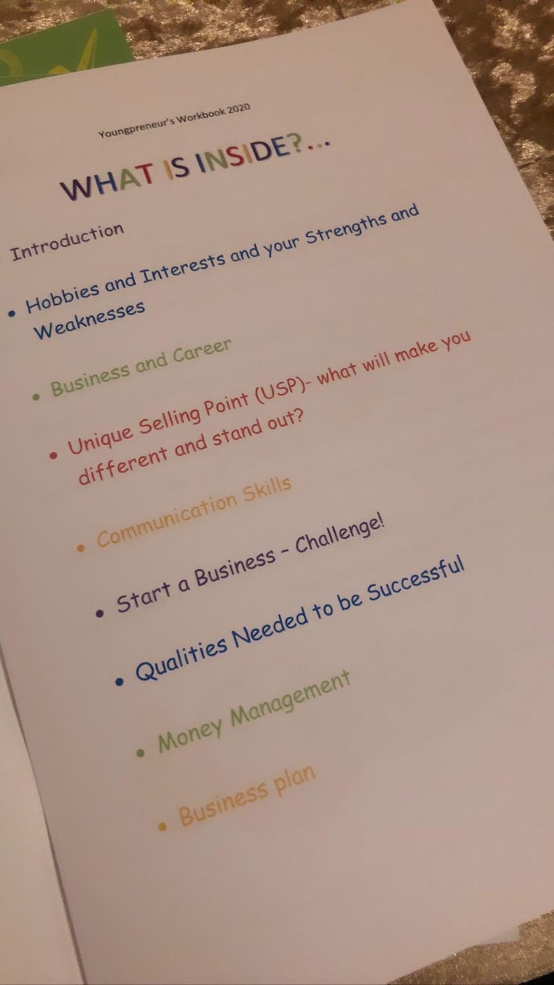 Youngpreneur's Workbook - Kids Business Pack | Mini Course | Money ...