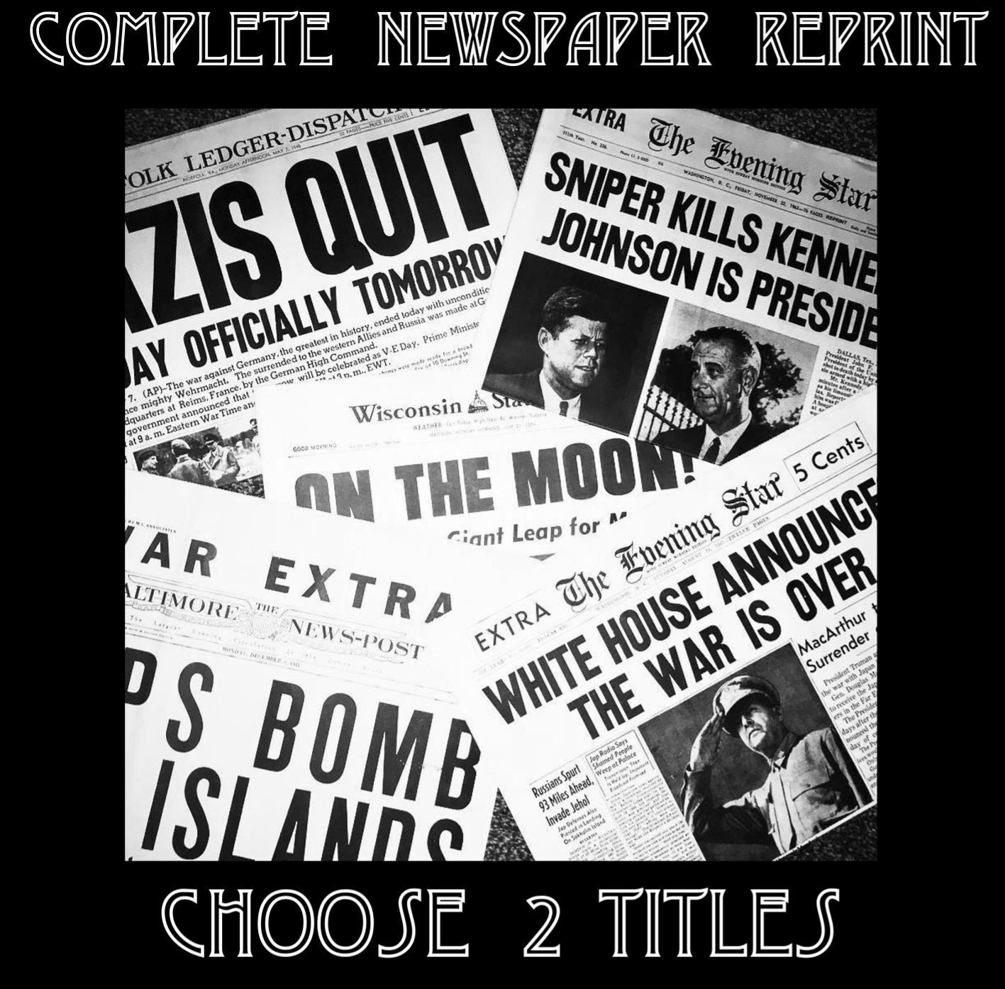 CHOOSE 2! - Complete Historical Newspaper Reprints - Etsy