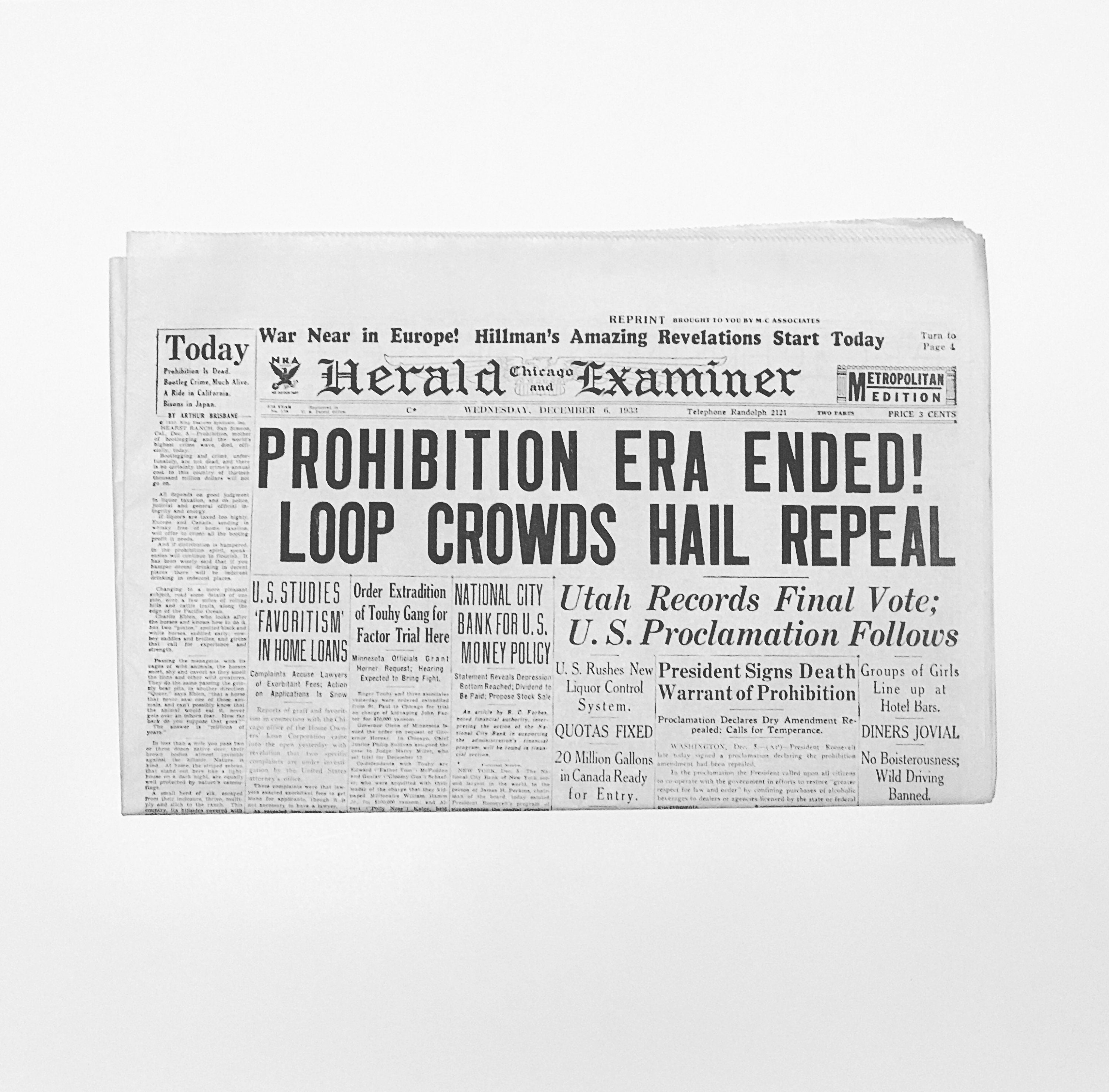 1920s Newspaper Prohibition