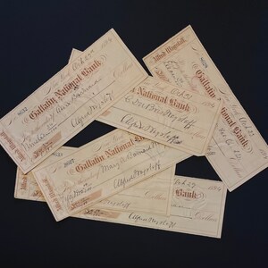 Vintage 1880s/90s Checks - Set of 10 - Paper Ephemera - Great for ...