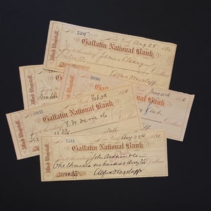 Vintage 1880s/90s Checks - Set of 10 - Paper Ephemera - Great for ...