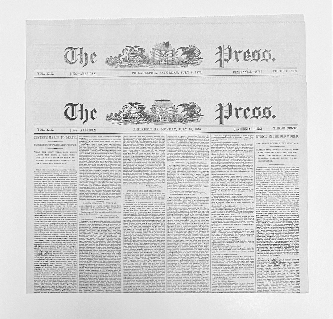Newspaper Reprint - General Custer (B) - Custer's March to Death ...