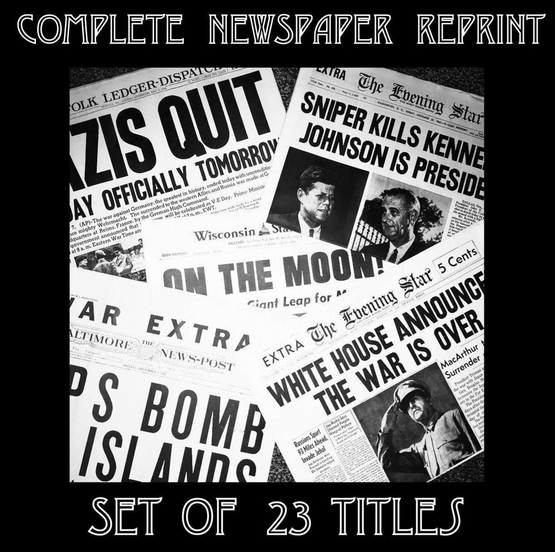 COMPLETE COLLECTION - 23 HEADLINES! - Historical Newspaper Reprints ...