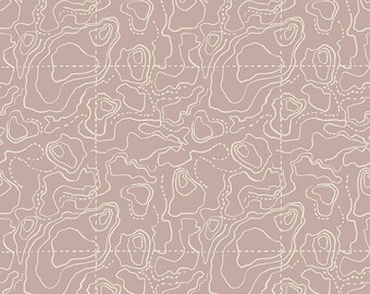 Topographic Map Fabric Topography Cream by Mintgreensewingmachine ...