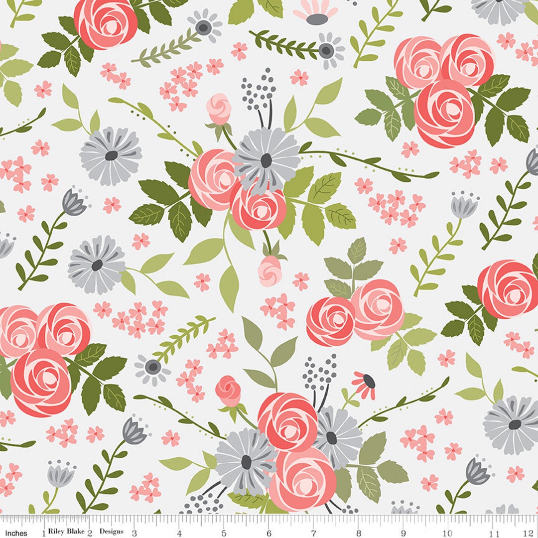 Fable Fabric Yardage | Main Floral | Priced by the Half Yard | Designed ...