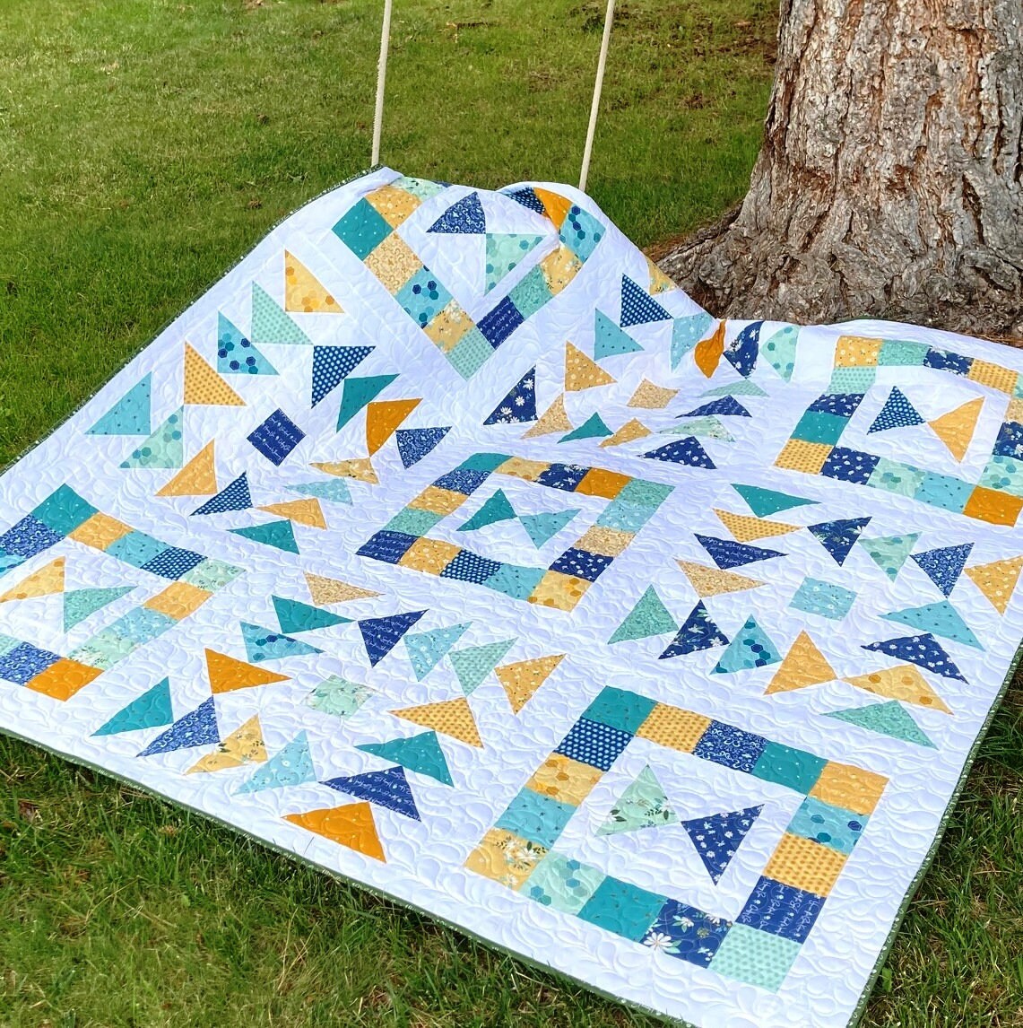 Daisy Fields Flying in Squares Quilt Kit Daisy Fields by - Etsy