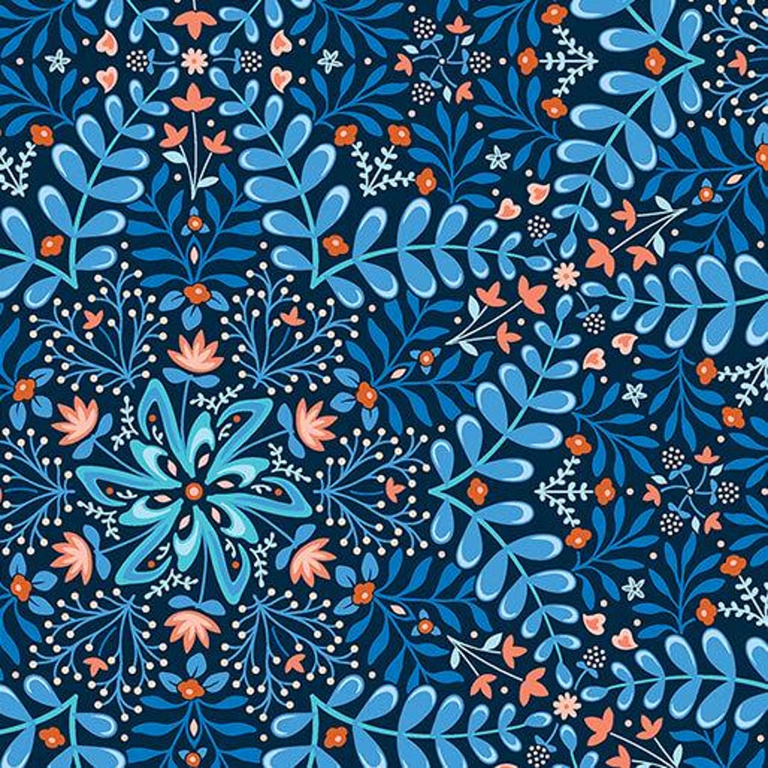 Benartex Flora and Fauna Midnight Fabric Yardage | Priced by the HALF ...