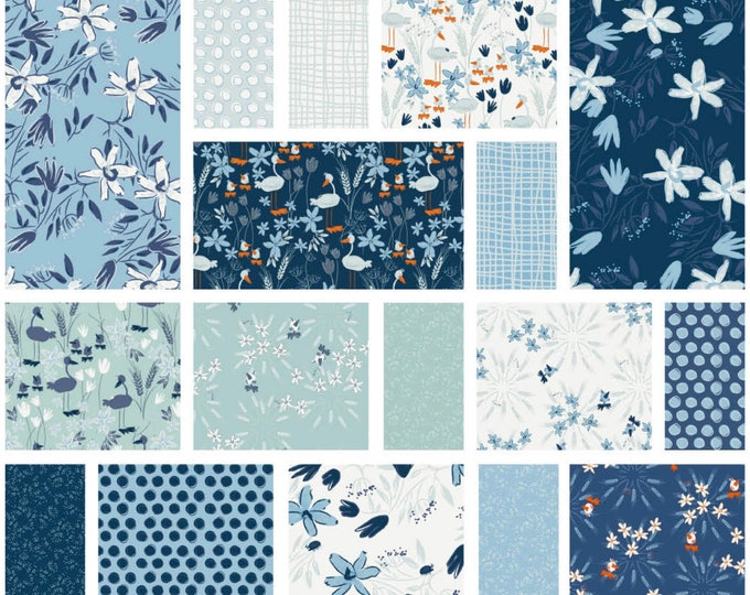 Last One! Blue Goose QUARTER YARD Fabric Bundle | 17 Pieces | Designed ...